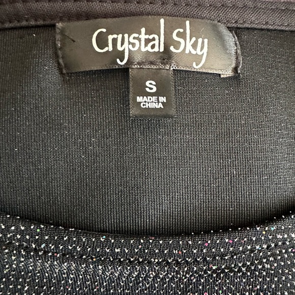 Crystal Sky | Dresses | Crystal Sky Long Sleeve Metallic Black Iridescent Ruched Mini Dress ...